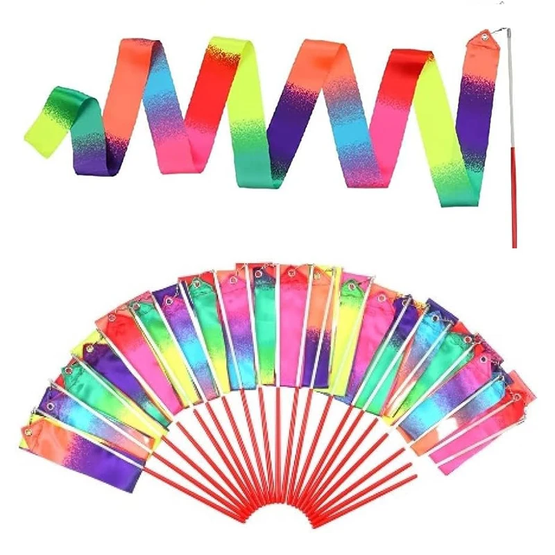 1/10/20PCS 2M Colorful Gym Dance Ribbons Dancing Wands Rhythmic ...