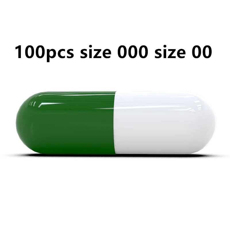 100Pcs-Standard-1-0-00-000-Size-Empty-Capsules-Gelatin-Clear-Capsules ...