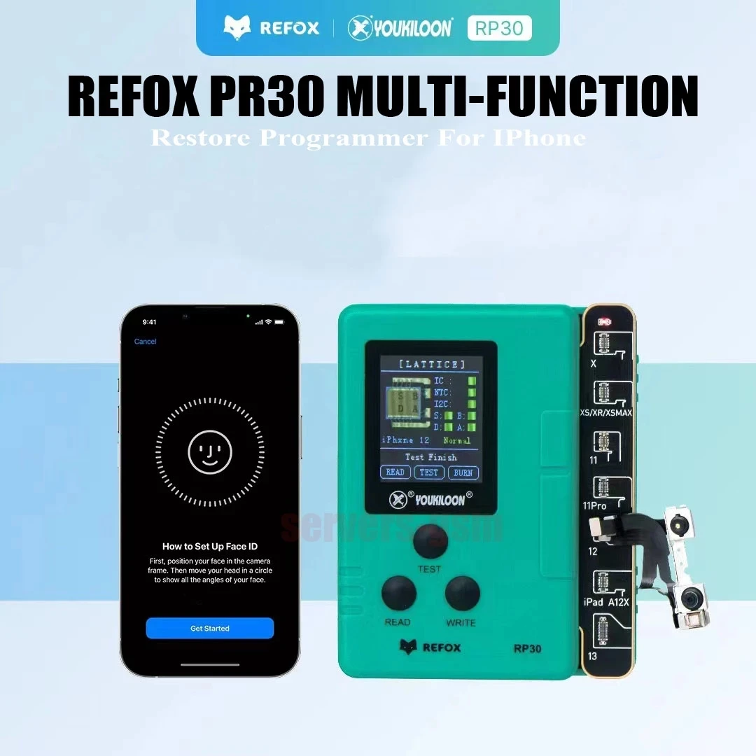 REFOX 다기능 복원 프로그래머, 아이폰 페이스 ID 수정 도트 프로젝터 감지, 배터리 수리 도구, RP30 ...