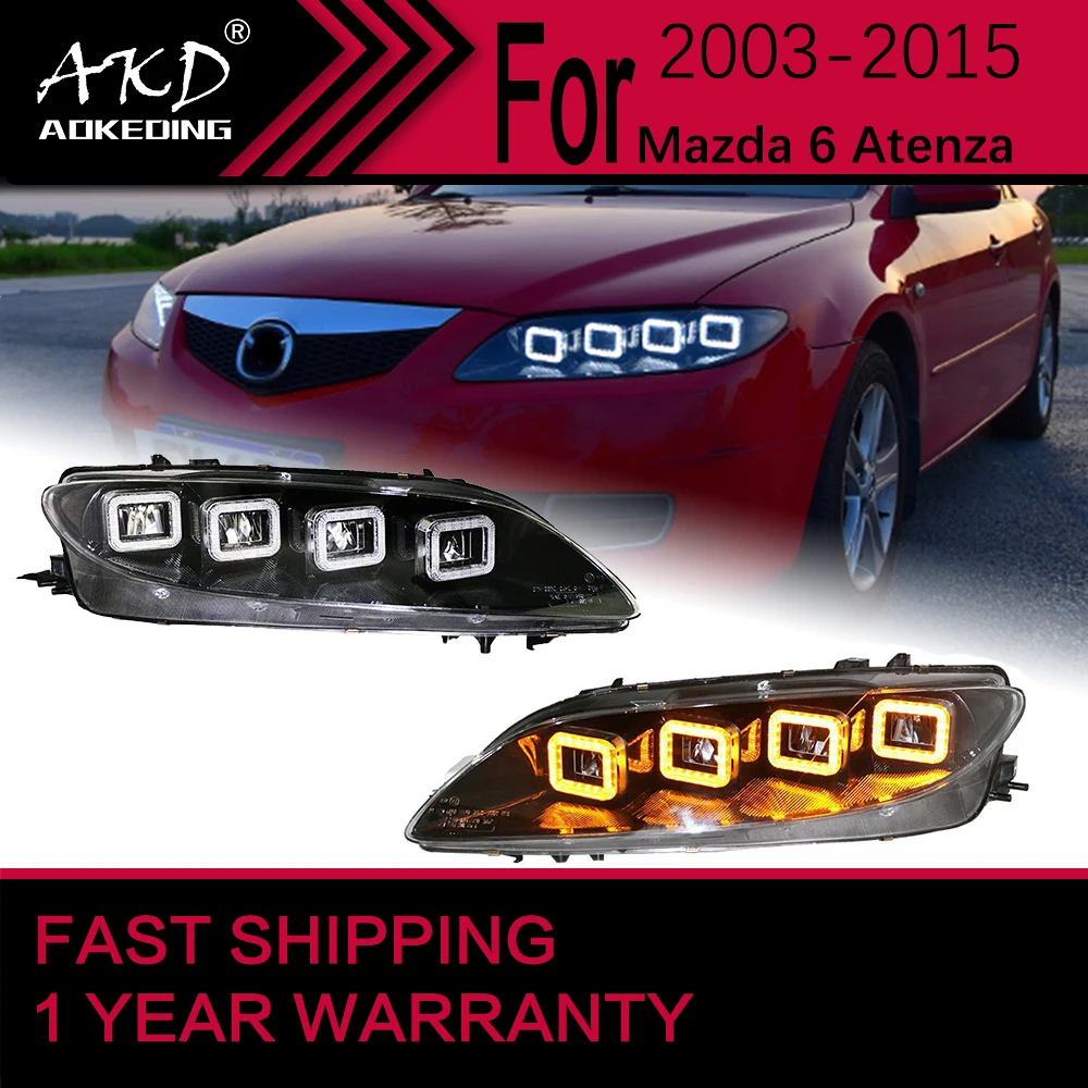 Car-Lights-for-Mazda-6-LED-Headlight-2003-2015-Mazda6-Head-Lamp-Drl ...