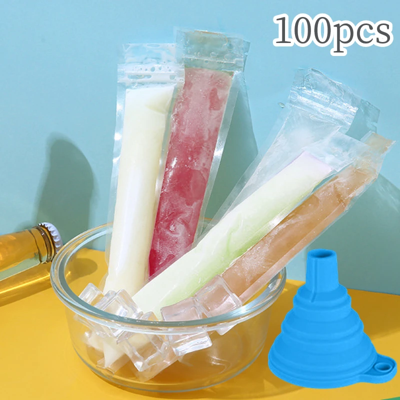 100pcs-Disposable-Ice-Popsicle-Mold-Ice-Pop-Bags-Freezer-Tube-With-Zip ...
