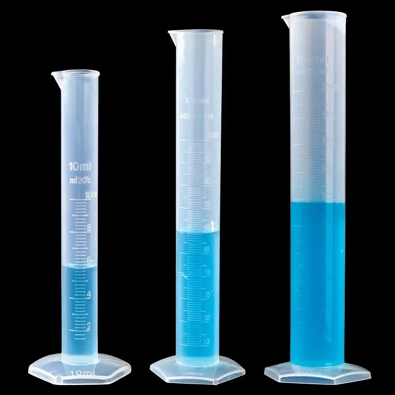 1PCS Hexagon Bottom Transparent Measuring Plastic Graduated Cylinder ...