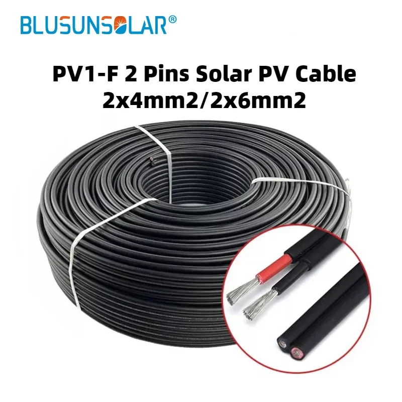 30-Meters-Twin-Core-2x4-2x6MM2-Solar-Cable-Black-2-Pins-PV-Wire-Copper ...
