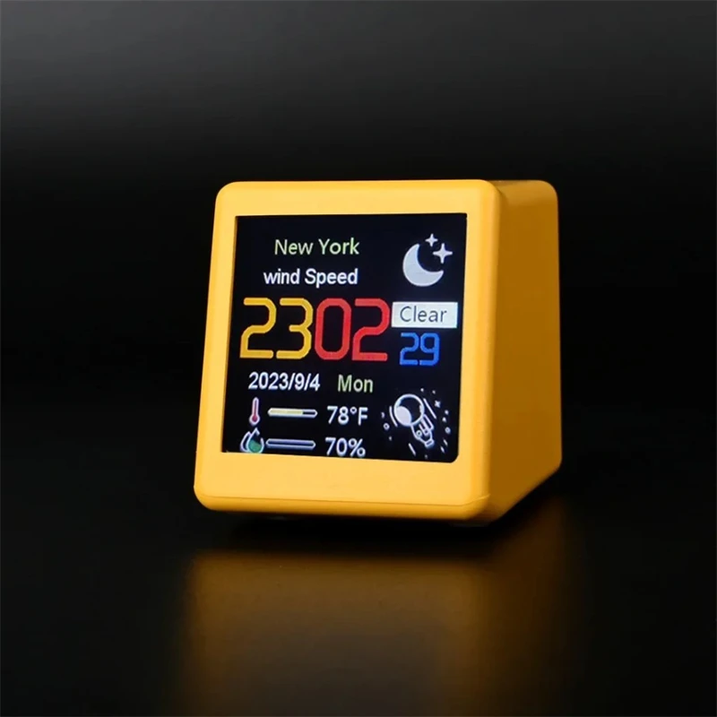 Small Portable Smart WiFi Weather Station Desktop LED LCD Digital Clock ...
