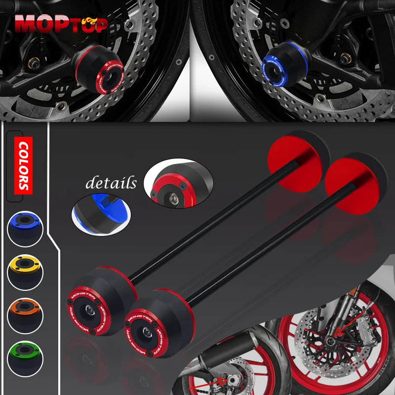 MONSTER-Motorcycle-Front-Rear-Axle-Fork-Wheel-Crash-Slider-Falling ...