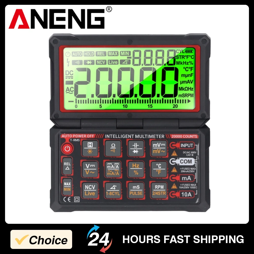 ANENG 623 Smart Flip Digital Multimeter NCV Multimeter RPM Engine Speed ...