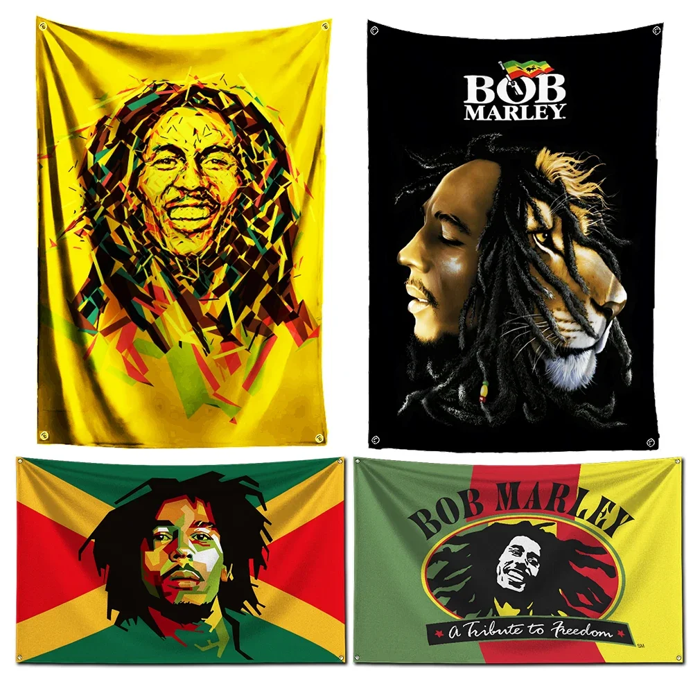 3x5 Ft Reggae Bob Marley Flag Polyester Digital Printing Music Banner ...