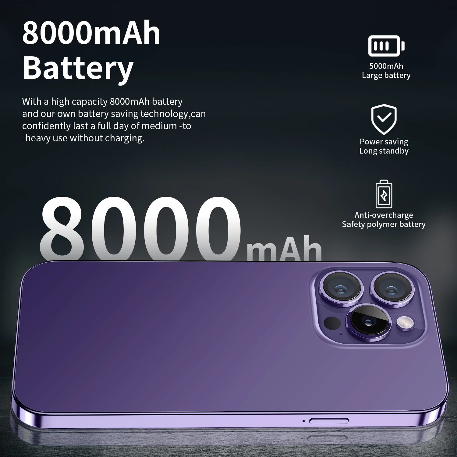 Global Version i14 Pro Max Smartphone 7.3 inch Full Screen Face ID ...