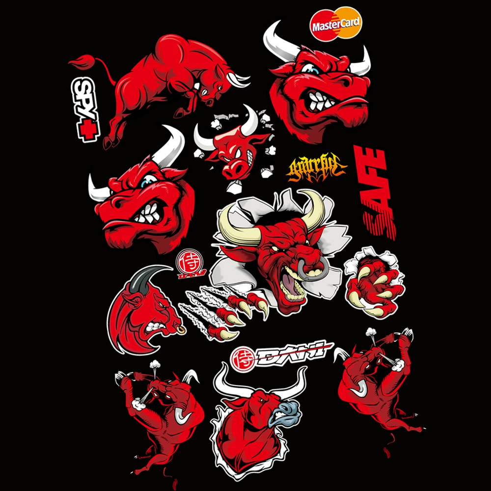 Angry-Bull-Reflective-Motorcycle-Sticker-Personality-Funny-Motorcross ...