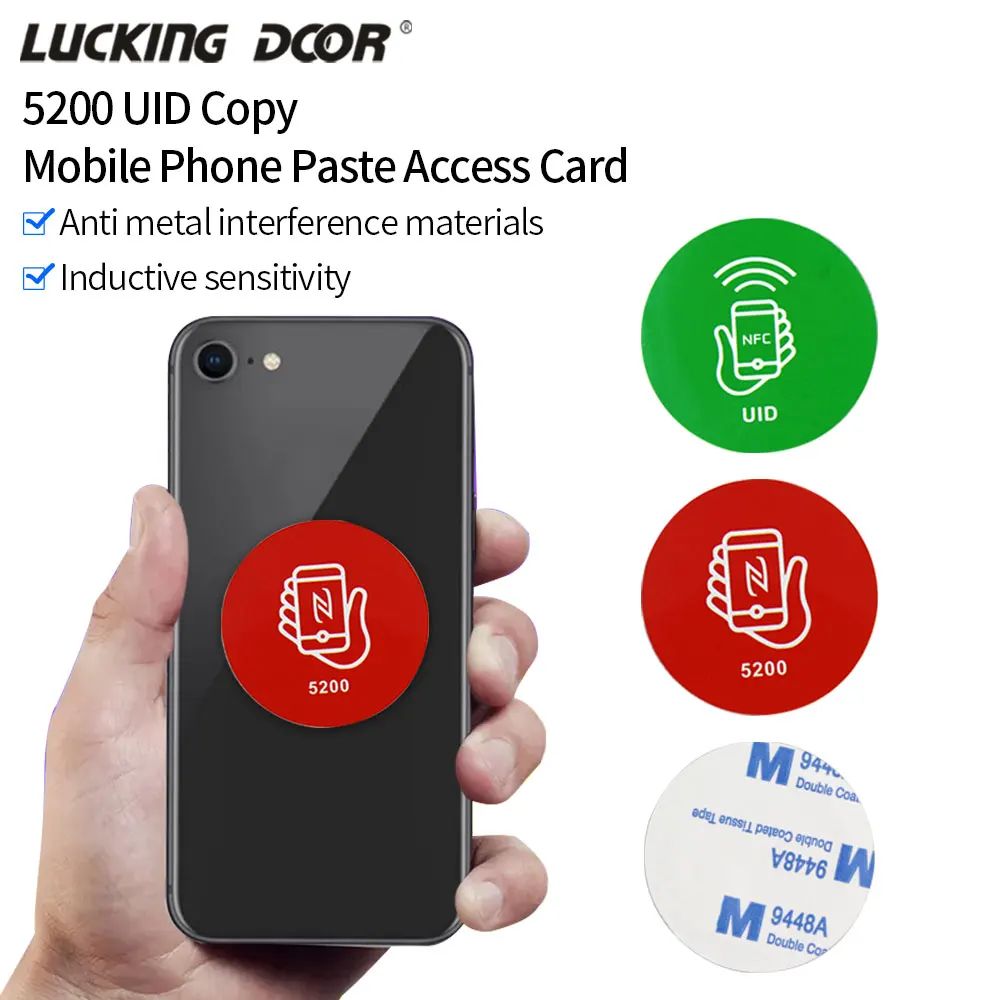 UID NFC 쓰기 가능 액세스 제어 스마트 카드 안티 마그네틱 스티커 RFID 재기록 키 태그, 125Khz 5200 ...