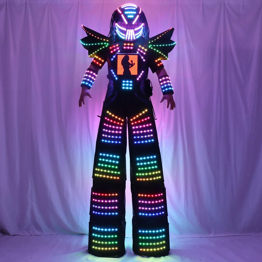 Full-Color-Pixel-LED-Robot-Costume-Clothes-Stills-Walker-Costume-with ...