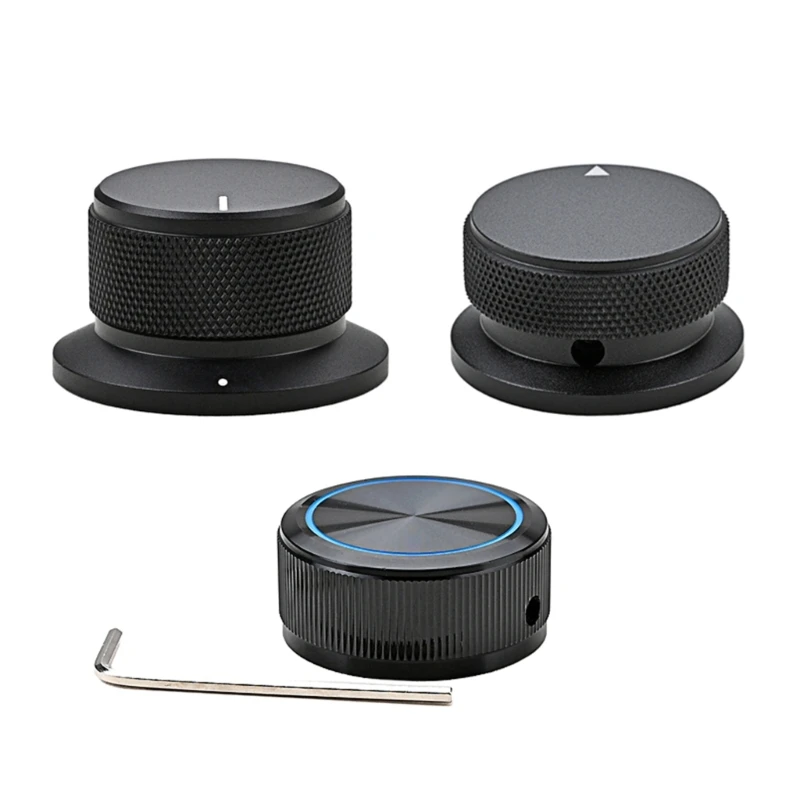 Aluminum-Black-Potentiometer-Knob-Volume-Control-Knob-Electric-Guitar ...