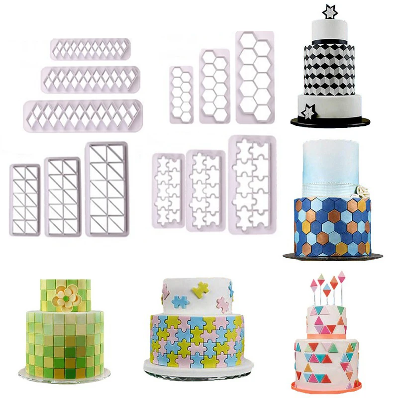 Plastic Geometric Cutter Fondant | Cookies Mold Cutter Rectangles ...