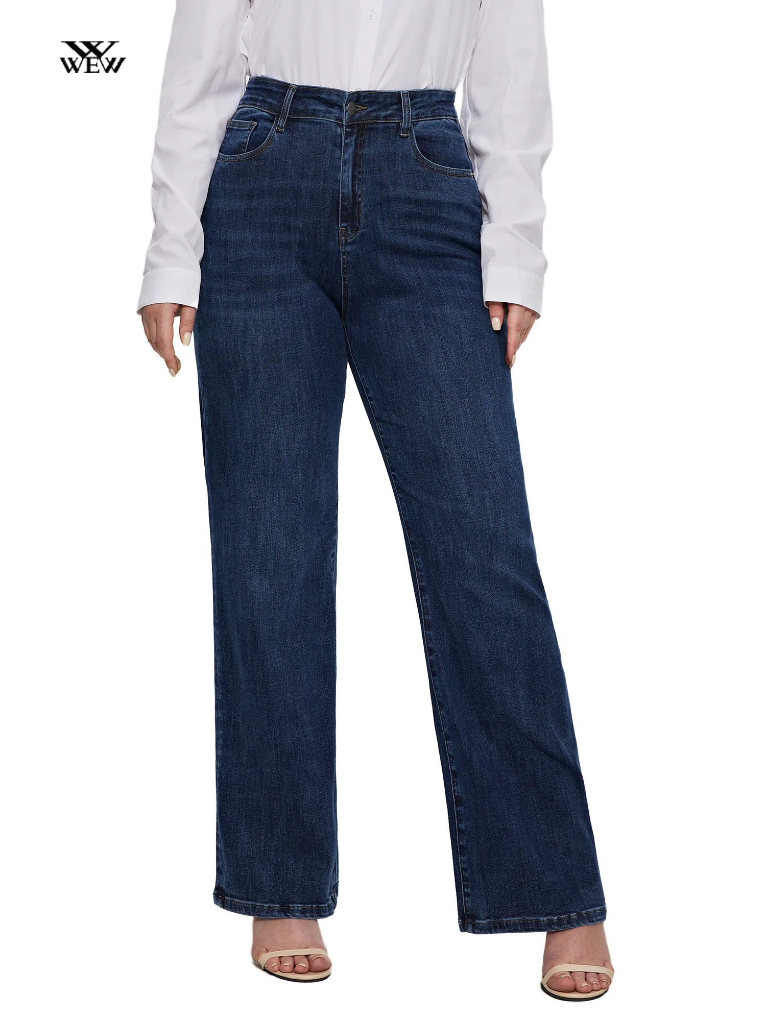 Plus-Size-Wide-Leg-Jeans-for-Women-High-Waist-Stretchy-Lady-Baggy-Jeans ...