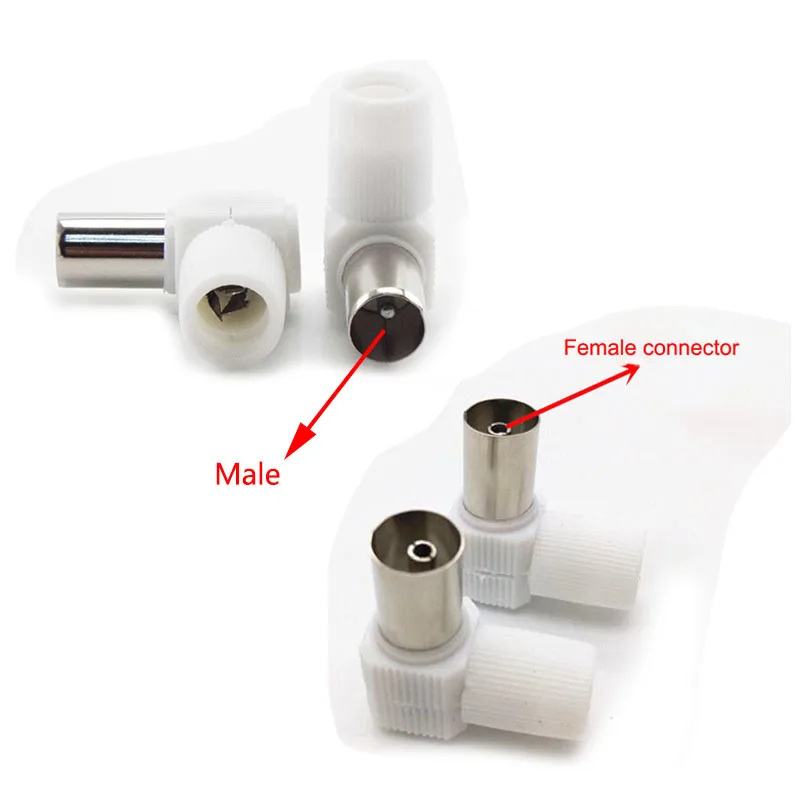 90 Degrees Tv Plug Jack For Antennas Male And Female Tv Rf Coaxial Male ...