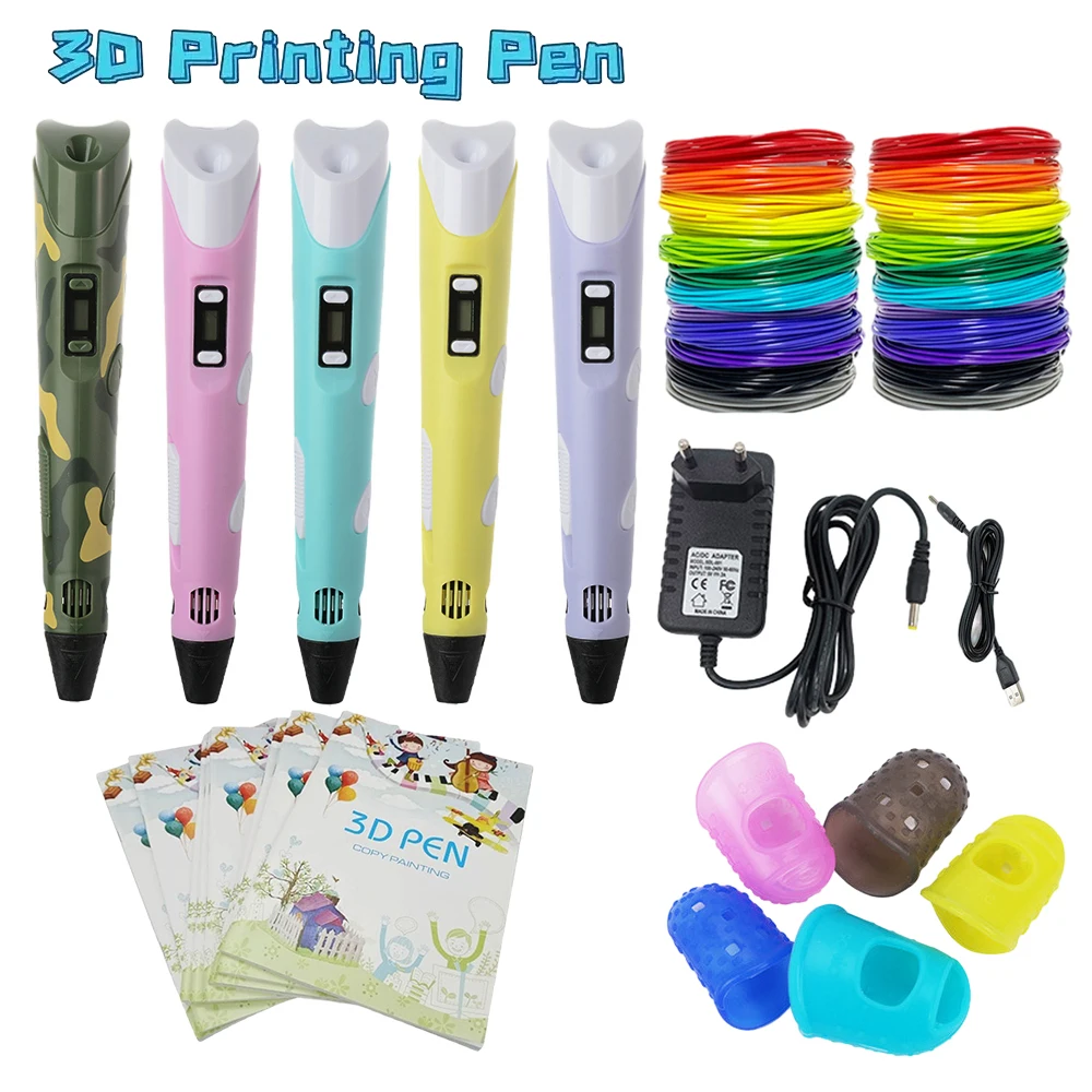 3D-Pen-LED-Screen-DIY-3D-Printing-Pen-25M-PLA-Filament-3D-Printer-Pen ...