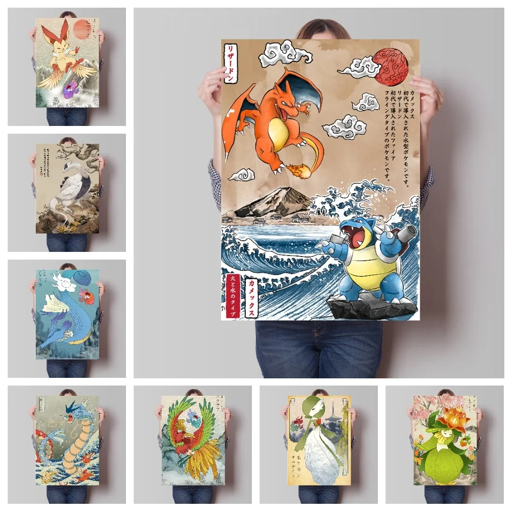 Pokemon-Cartoon-Poster-Retro-Pikachu-Charizard-Anime-Action-Figures ...