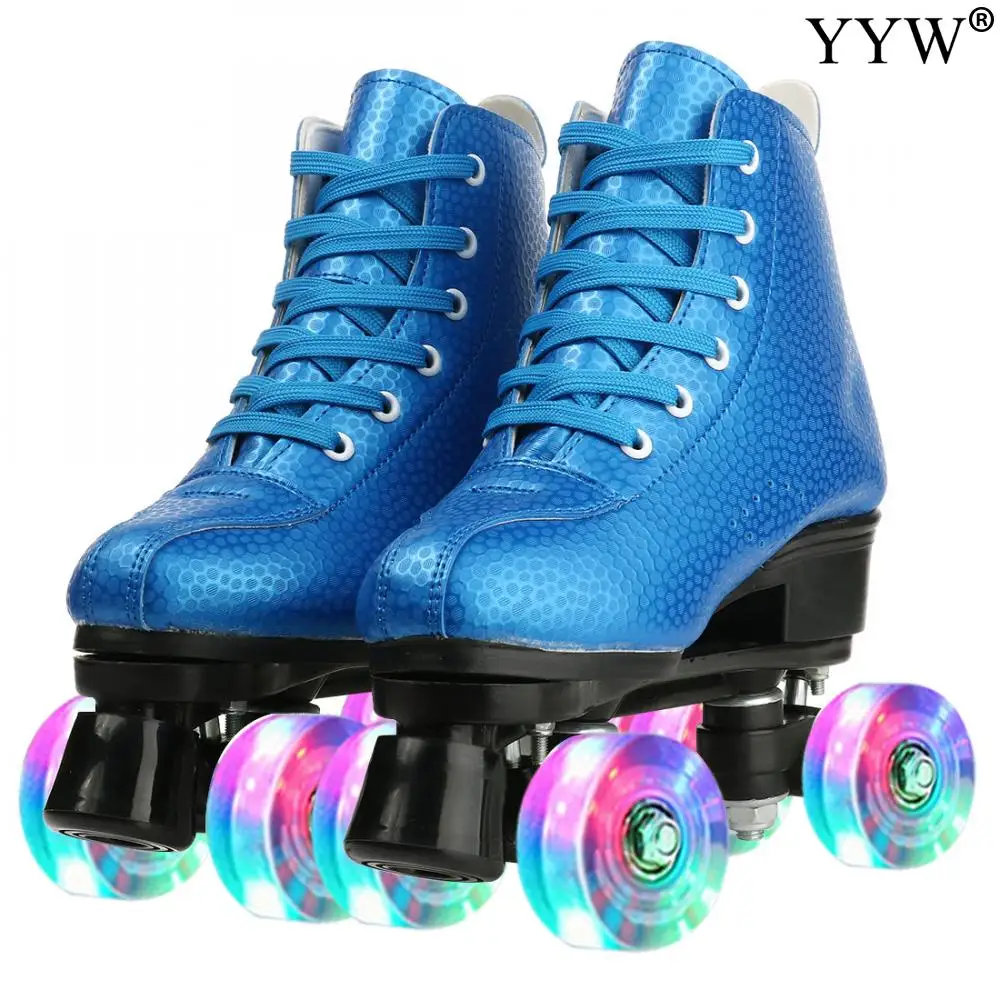 PU-Leather-Roller-Skates-Skating-Shoes-4-Wheel-Inline-Skates-for-Adults ...