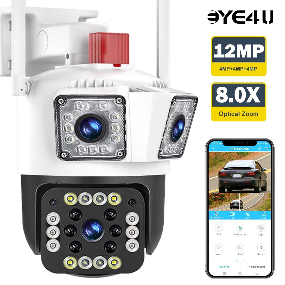 6K-12MP-Outdoor-WiFi-Camera-8X-Zoom-Three-Lens-Screen-PTZ-Cams-Motion ...