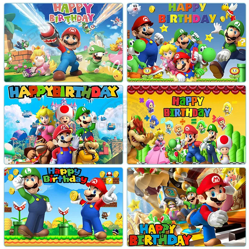Super-Mario-Background-Custome-Name-And-Age-Backdrop-Kids-Party ...