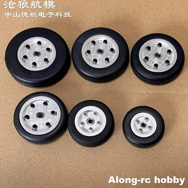 40mm-45-50-55-60-65-Nose-Rubber-Hollow-wheels-with-Bearings-for-RC ...