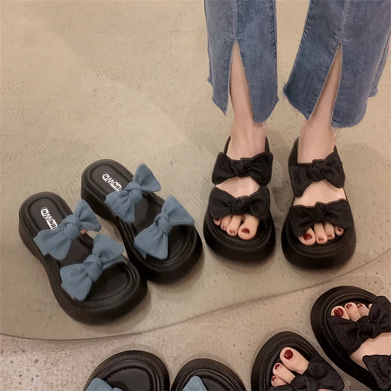 Summer Slides Fashion Open Toe Women Slipper Ladies Thick Sole Non Slip ...