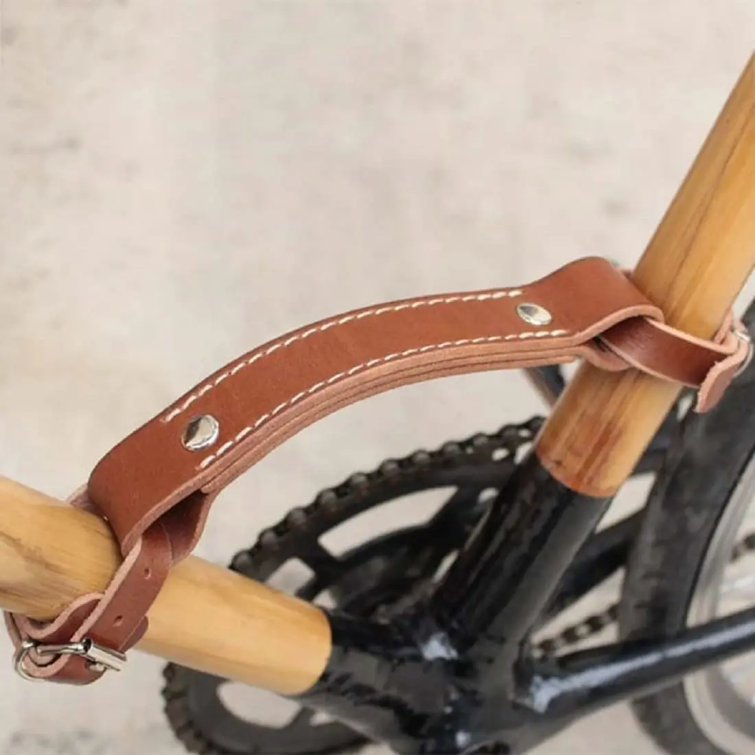 Top Layer Leather Bike Handle Strap Bicycle Frame Carrying Lifter ...