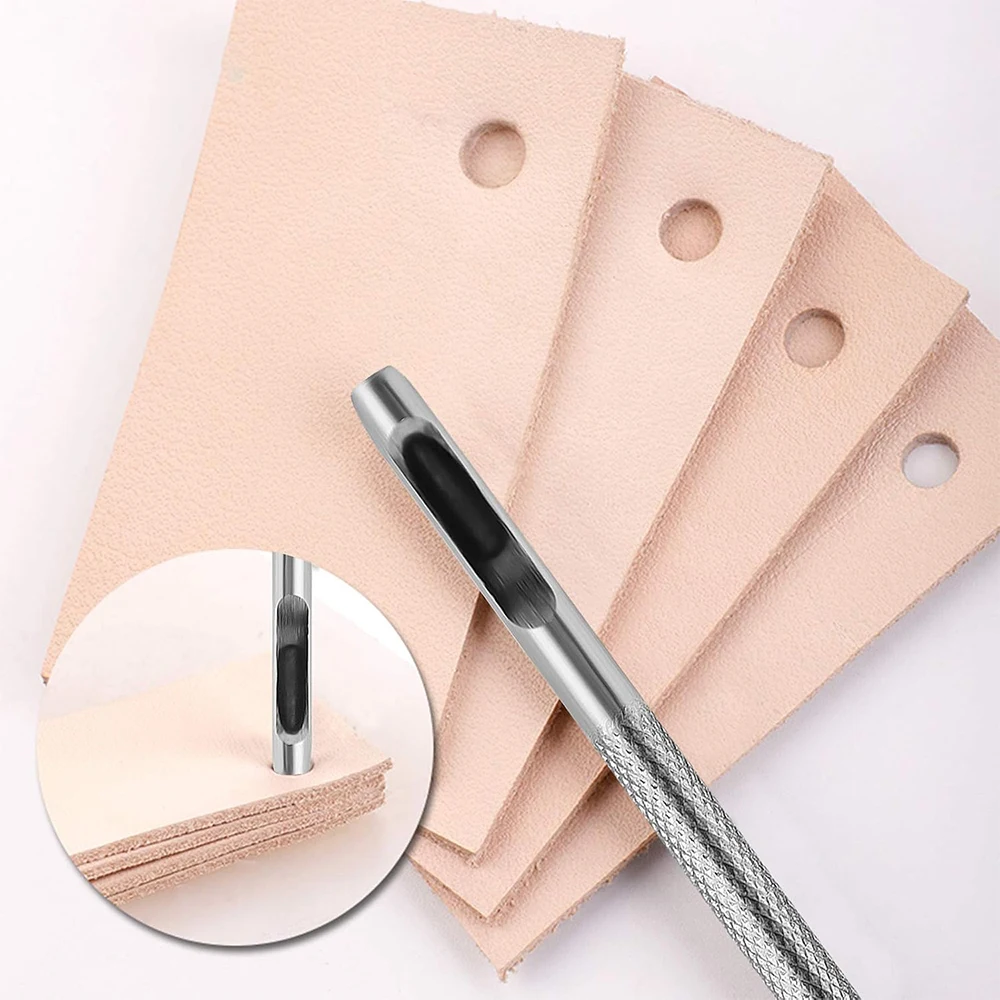 1mm-5mm Leather Hollow Punch Tools 6 Pcs Round Hole Punches Set Steel ...