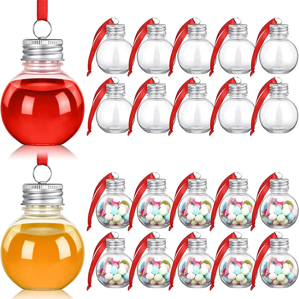 Clear-Plastic-Christmas-Tree-Ball-Pendant-Bebida-recarreg-vel-Garrafa ...