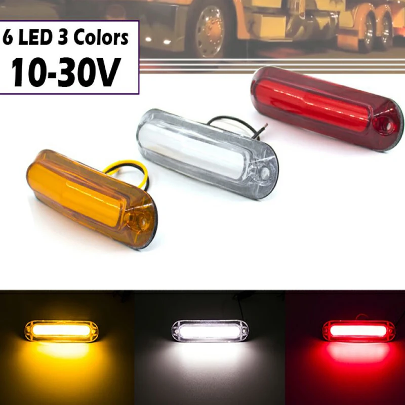 2pcs-6-LED-12V-24V-Truck-Trailer-Rear-Side-Marker-Light-External ...