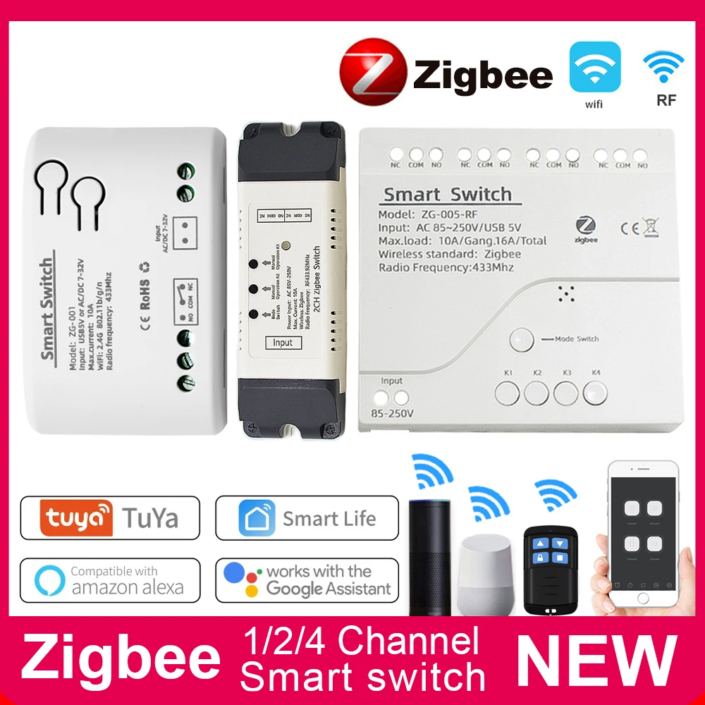 Zigbee Smart Switch Wifi Relay Module Home Automation 5V 12V 24V 110V ...