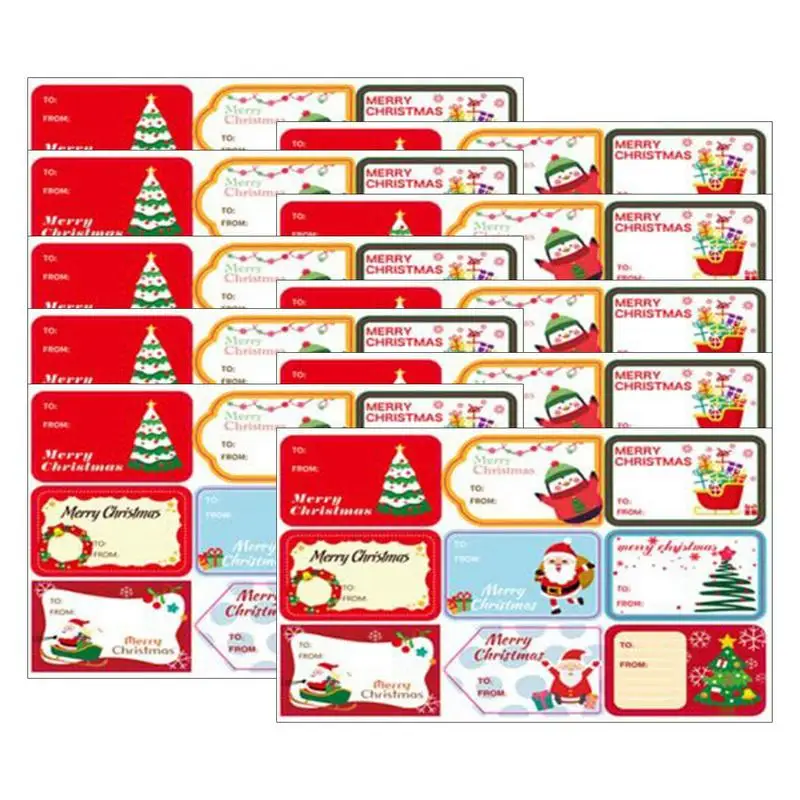 10PCS-Self-Adhesive-Christmas-Gift-Label-Stickers-Gift-Stamps-Label ...