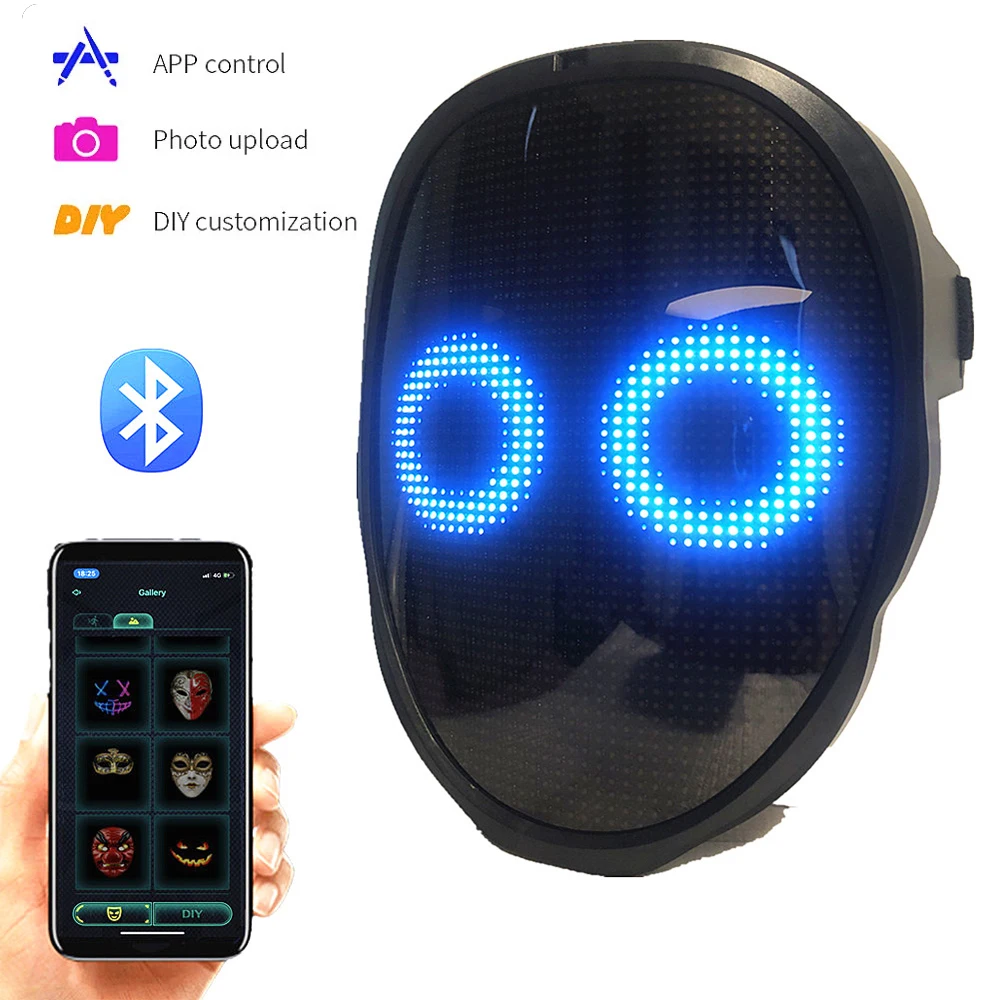 Bluetooth-Led-Mask-Party-Glowing-Robot-Halloween-Carnival-App-Picture ...