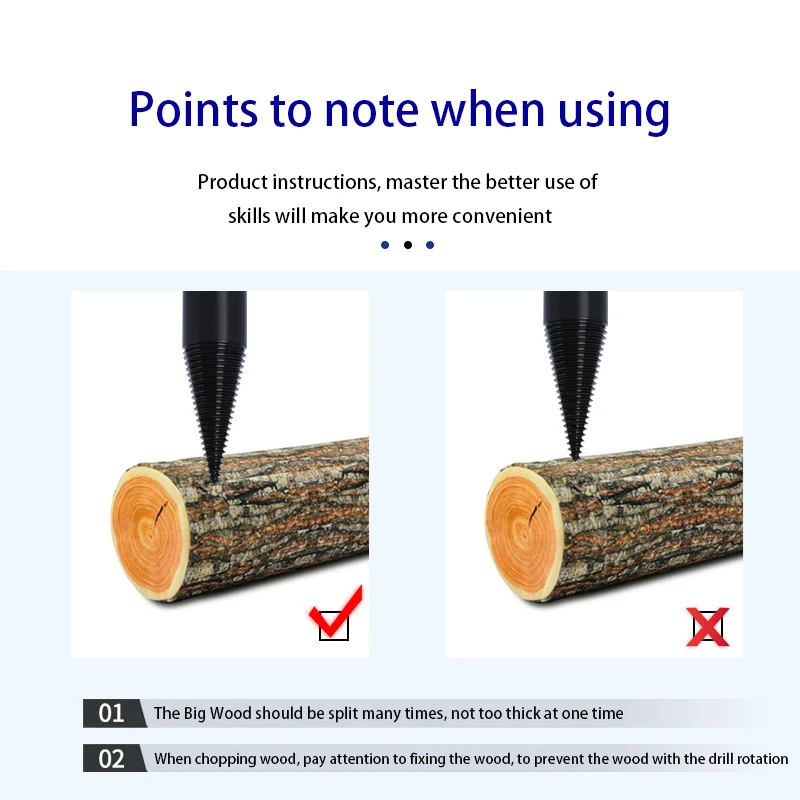 6pcs-32-42mm-Firewood-Splitting-Drill-Bit-Wood-Splitter-Screw-Cones-Bit ...
