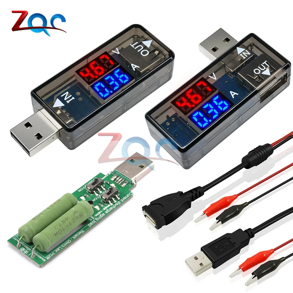 LED Digital Display USB Tester Voltmeter Ammeter Voltage Amp Power ...