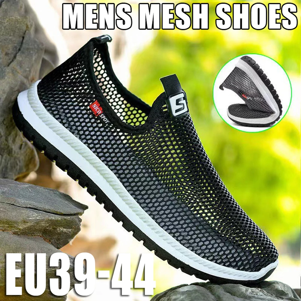 Summer Men's Mesh Shoes Men's Comfortable Breathable Flyweave Casual ...
