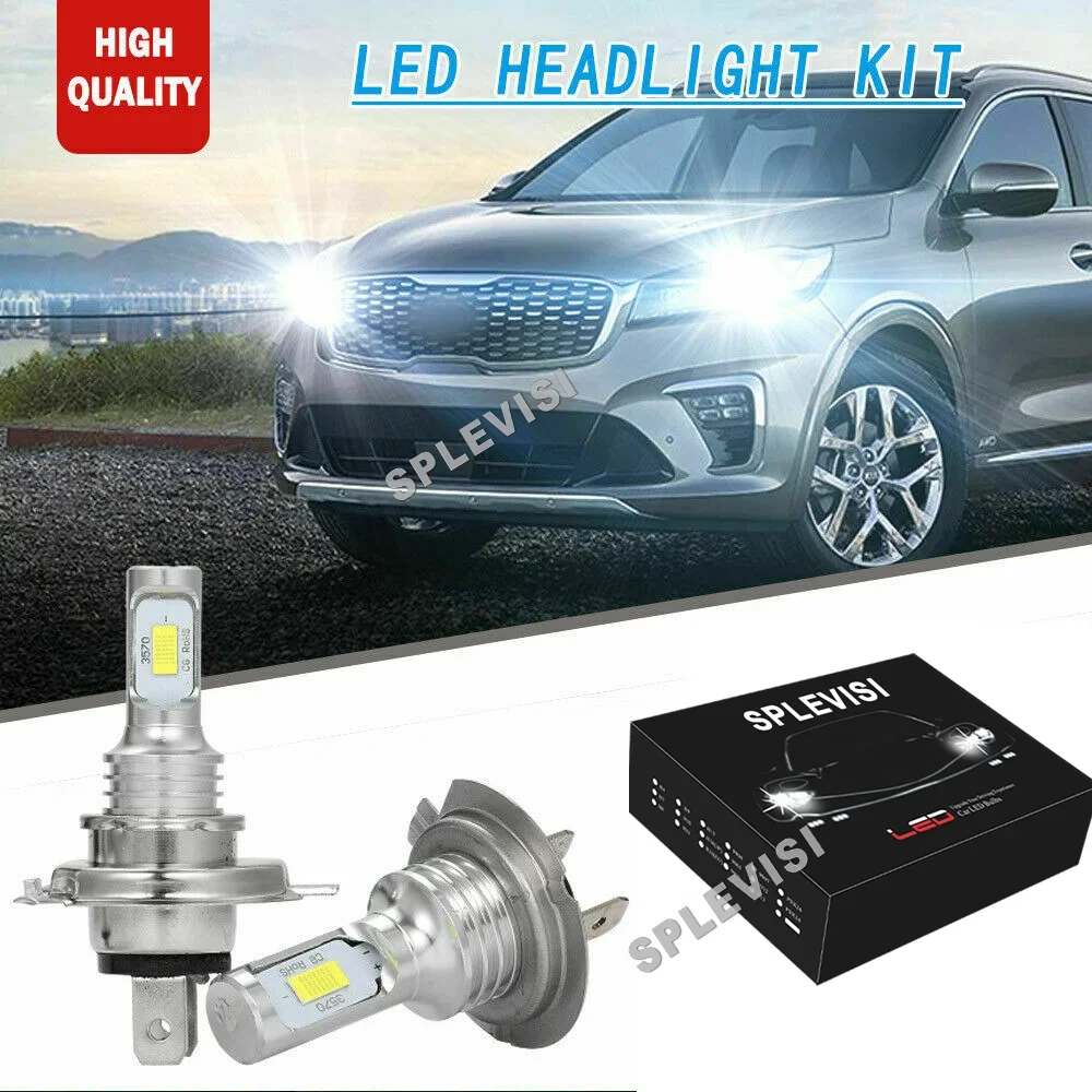 2x-H7-High-Beam-LED-Headlight-Bulbs-HID-White-For-KIA-Sorento-2014-2020 ...