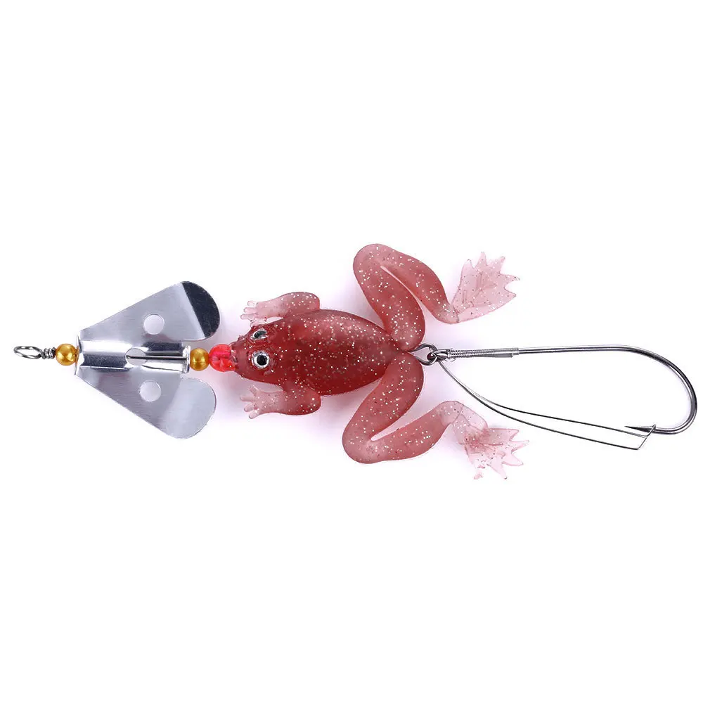 Spinning-Spoon-Frog-Soft-Lure-11cm-6-5g-Silicone-Artificial-Bait ...