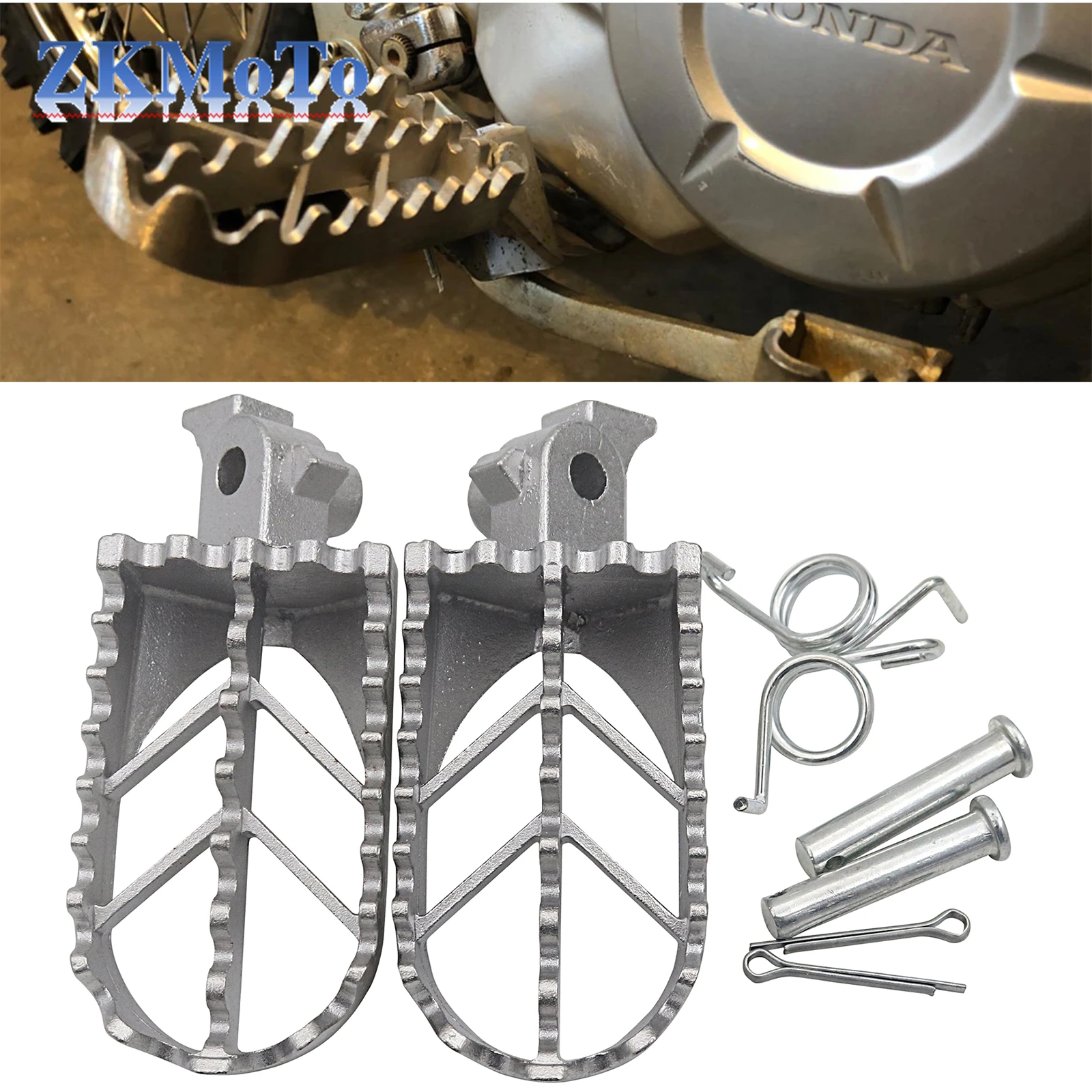 Motocross Stainless Steel Foot Pegs Rests Pedals Footpegs For Honda ...