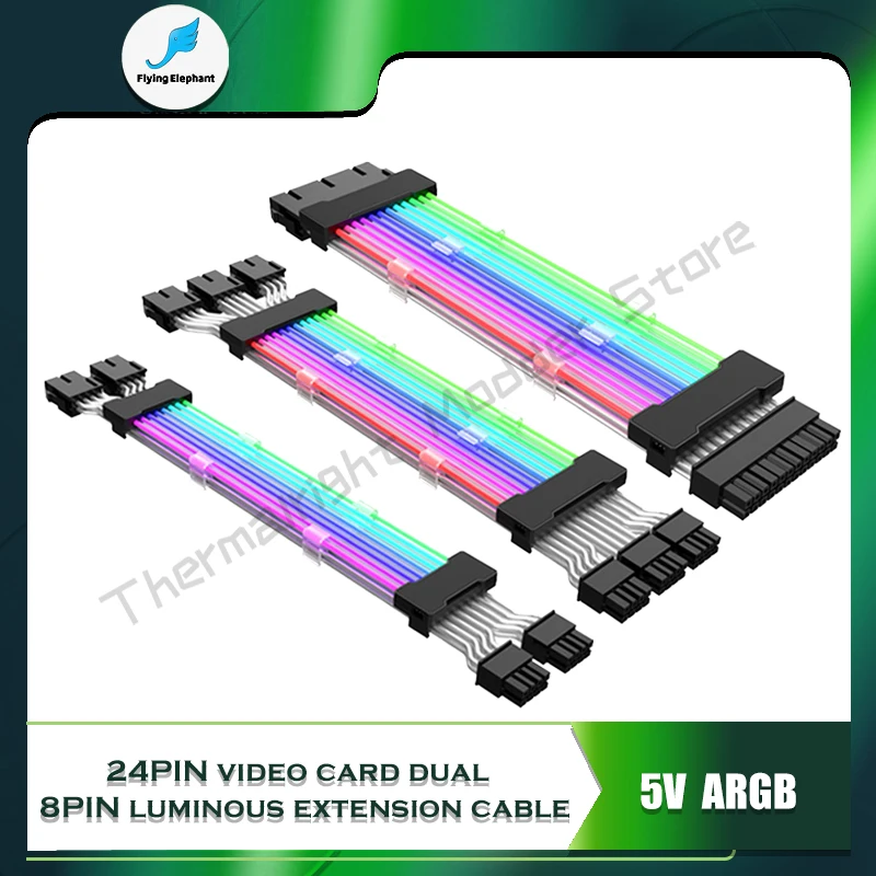 Computer-ARGB-Extension-Cable-Motherboard-PSU-Power-Supply-Extension ...
