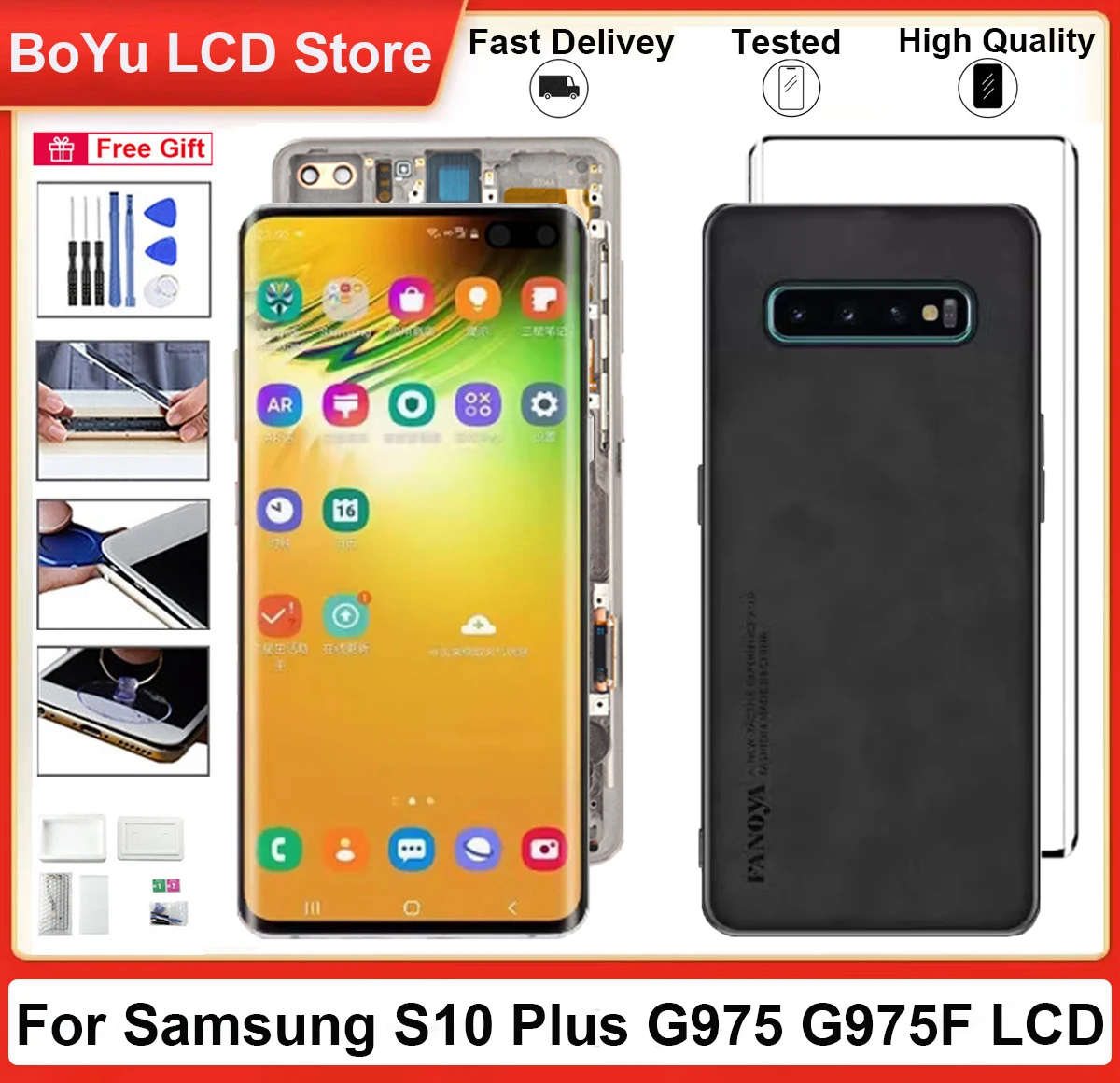 6-4-Tested-Super-AMOLED-Screen-For-Samsung-Galaxy-S10-Plus-G975-SM ...
