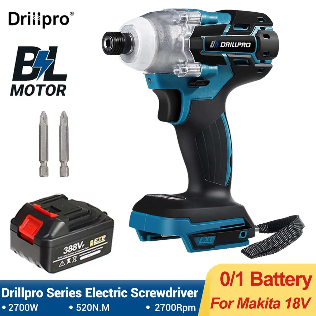 Drillpro-520N-m-Brushless-Electric-Impact-Driver-1-4-inch-Cordless ...