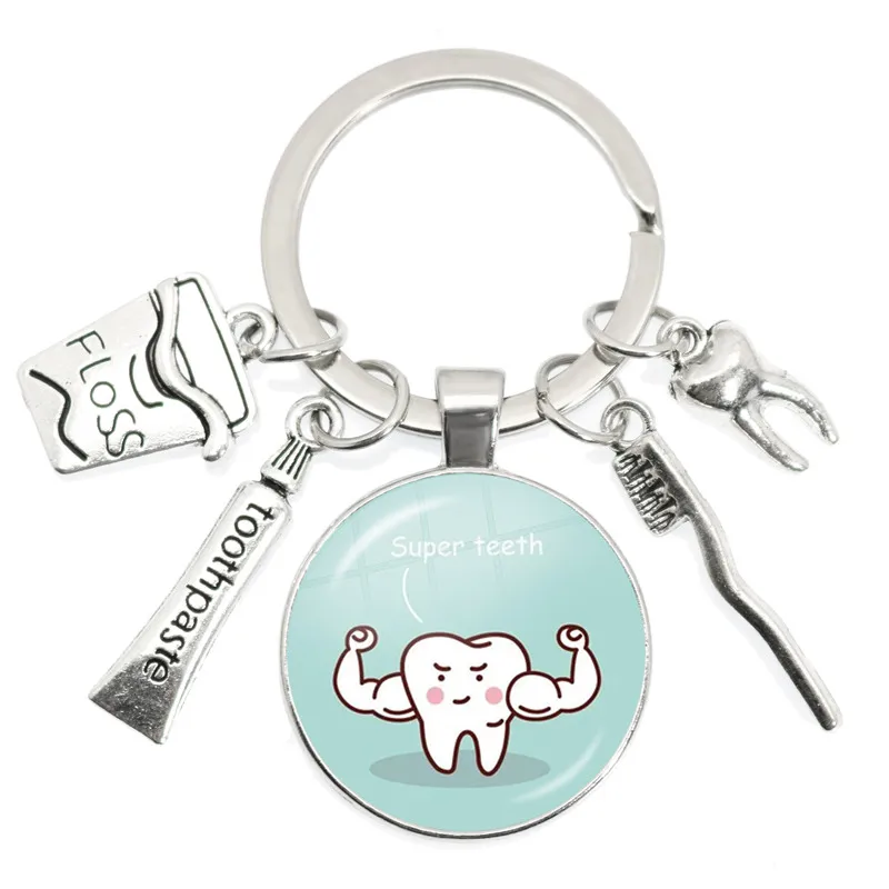 New-Creative-Cute-Cartoon-Teeth-Pattern-Dentist-Medal-Keychain-Children ...