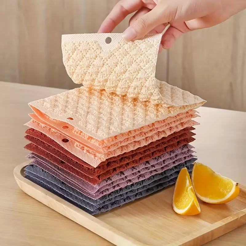 5pcs Heavy-Duty Cleaning Cloths, Kitchen Dishcloths, Super Absorbent ...