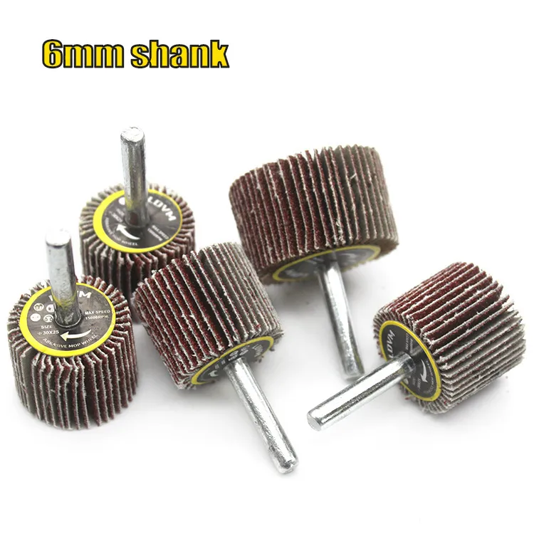 10PCS-6mm-Shank-Sanding-Flap-Set-Grinding-Wheel-Head-Sander-Abrasive ...