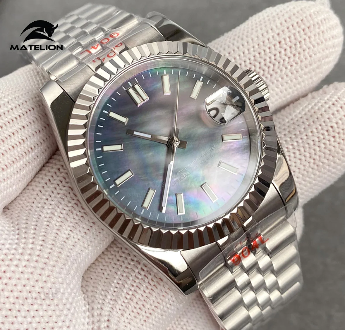 Matelion-200M-Waterproof-36mm-39mm-White-Black-MOP-Shell-Dial-Luminous ...