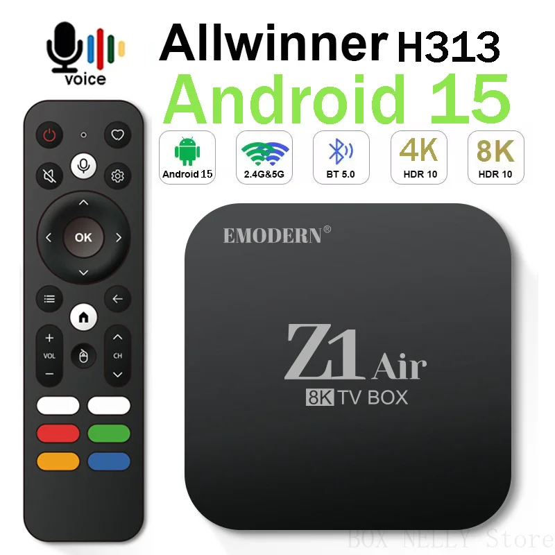 Z1 Air TV Box 8GB 128GB BT 5.0 Wifi 4G 5G Android 15 Smart Support 4K ...