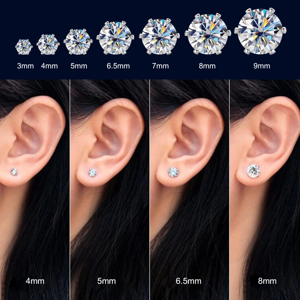 Mens 4mm stud earrings store