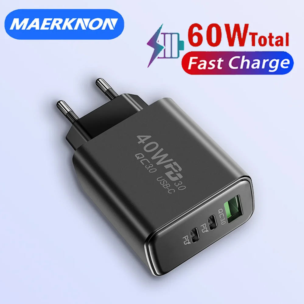 60w Usb Type C Charger Pd 40w Fast Charging Mobile Phone Adapter For ...