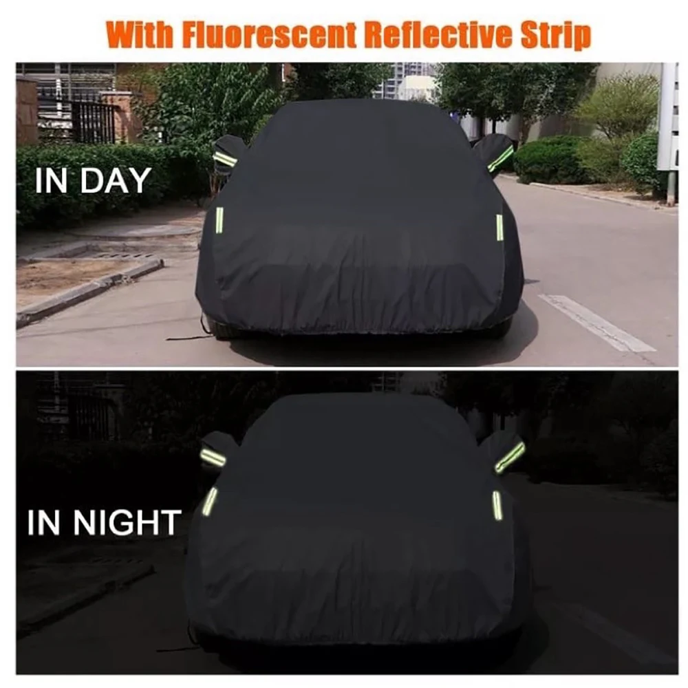 Black-Heat-absorbing-Car-Cover-Waterproof-Sunscreen-Rainproof-UV ...